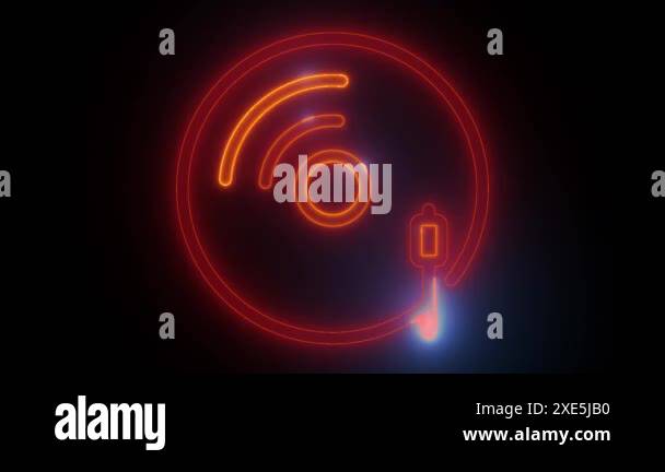 Neon Glow Gramophone Player Icons - A Vibrant Array for UI Design ...