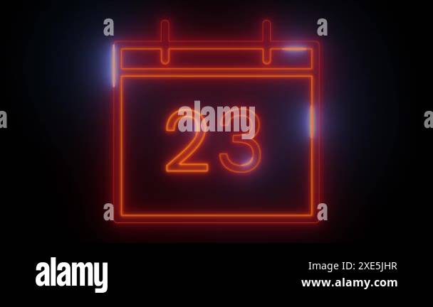 Neon Glow Calendar Icons - A Vibrant Array for UI Design, Elevate your ...