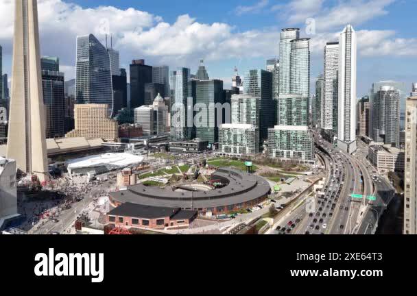 The high-rise office buildings in Toronto Canada aerial view - TORONTO ...