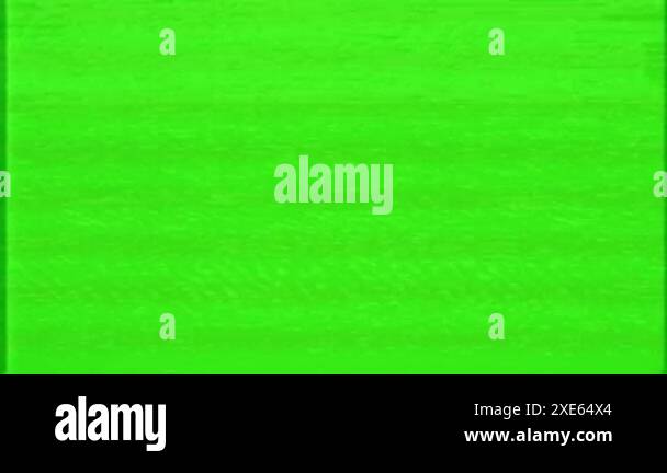Green screen with VHS stripes. Jitter, defects, noise and artifacts on ...