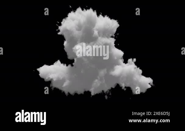 3D big cloud with alpha channel and looping animation. Slowly ...