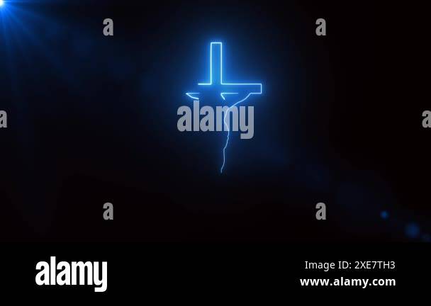 crucified jesus symbol with sparkling light effect green screen ...