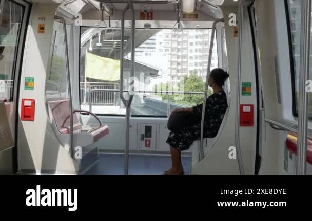 Febuary24,2024.Bangkok,Thailand.interior view inside BTS Golden Line ...