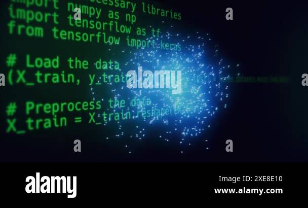 A 3D animation illustrating the evolution of AI: starting with lines of ...