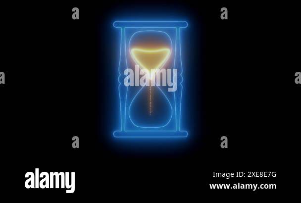 Glowing hourglass with blue lines, emitting a vibrant and ethereal aura ...