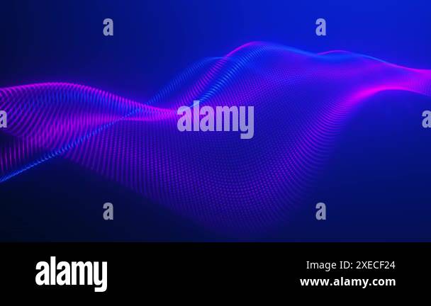 Animated dot wave. Abstract digital particle wave. Technology ...