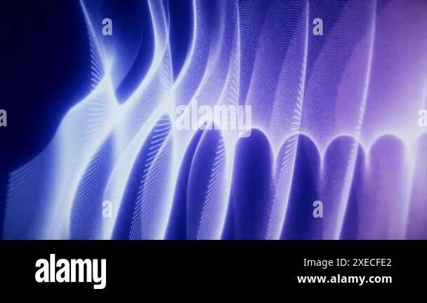 Abstract light waves, smooth animation of background and particles that ...