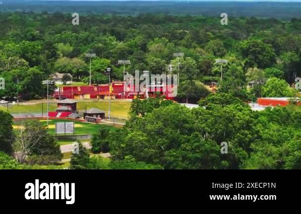 Dynamic sports complex pops against the greenery in Laurel, USA. Bold ...