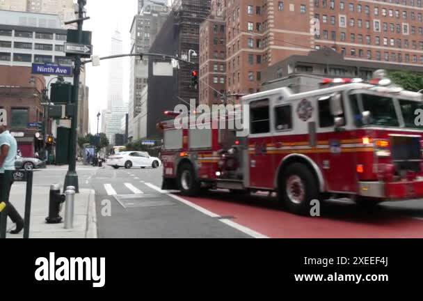 Fdny firefighter red truck street Stock Videos & Footage - HD and 4K ...