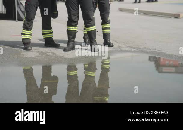A specialized firefighting unit equipped with special attire and ...