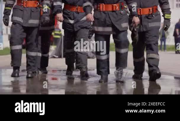 A specialized firefighting unit equipped with special attire and ...