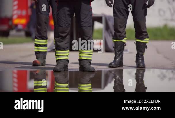 A specialized firefighting unit equipped with special attire and ...