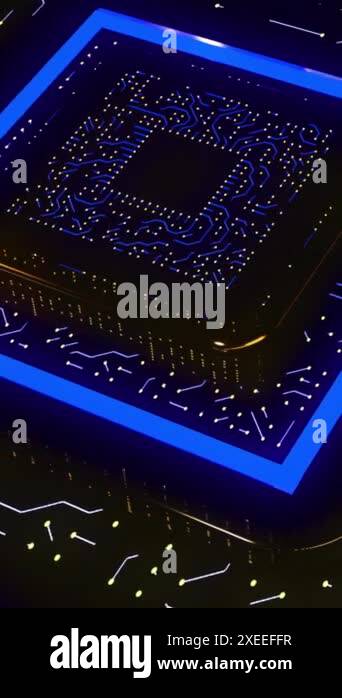 Advanced technology concept. Design. Visualization of a microchip ...