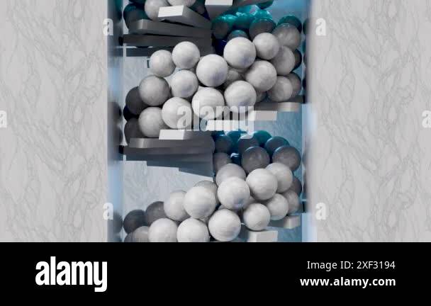 Oddly Satisfying white marble balls race run track, marbled spheres ...