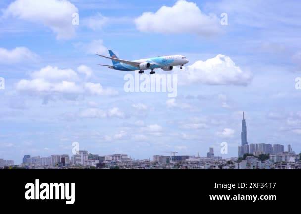 Ho Chi Minh City, Vietnam - June 23rd, 2024: Passenger airplane bearing ...
