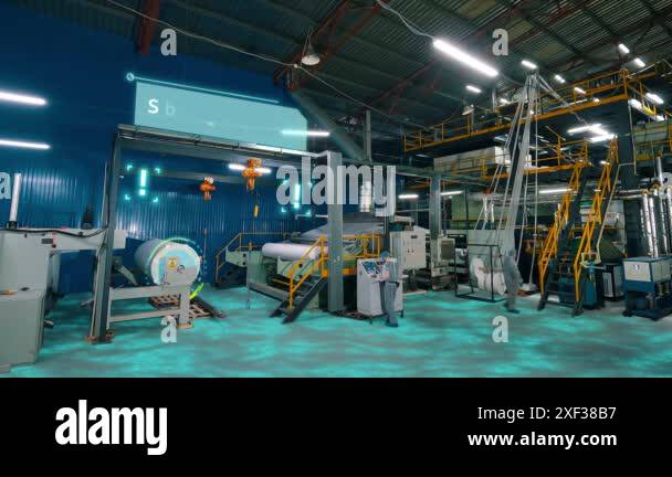 The inscription smart industry inside a modern factory. Smart industry ...