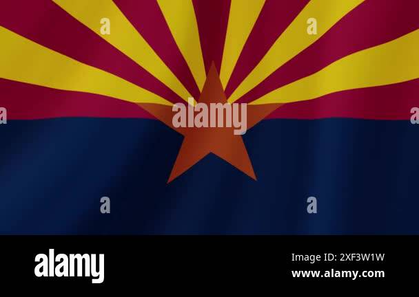 Arizona State Waving Flag. Realistic Flag Animation. Seamless Loop ...