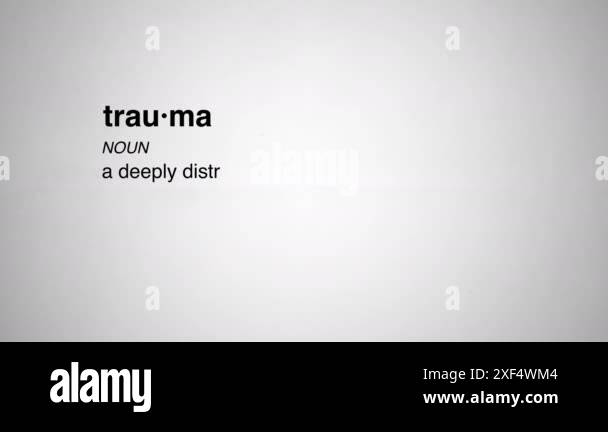 23 trauma definition dictionary 2d animation graphic white background ...