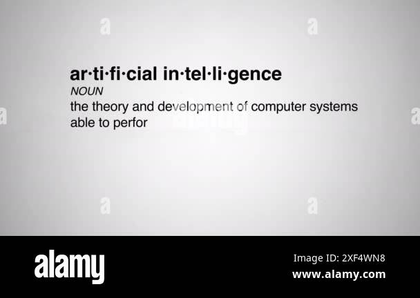 25 artificial intelligence definition dictionary 2d animation graphic white background. High ...