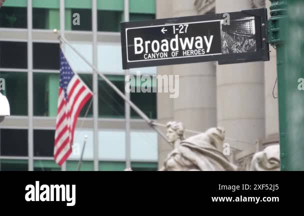 Manhattan broadway green road sign Stock Videos & Footage - HD and 4K ...
