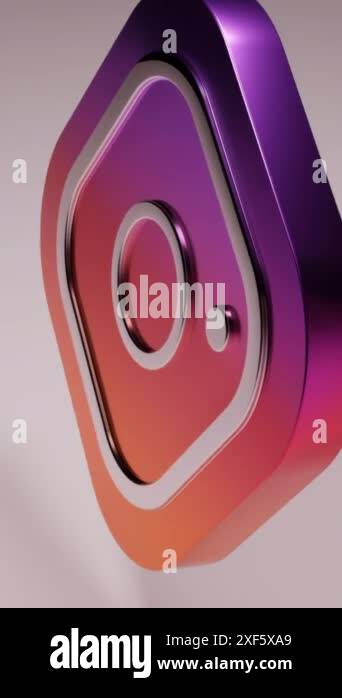 3d spinning Instagram logo , icon or symbol animation. Design. Concept ...