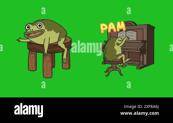 Funny cartoon character sticker of a frog in the color of mud sitting ...