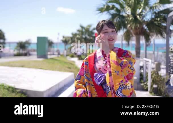 This captivating slow-motion video features a young Japanese woman in ...