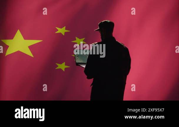 Chinese Soldier Using Radar Detecting Ballistic Missile Attacks And Conducting General Space