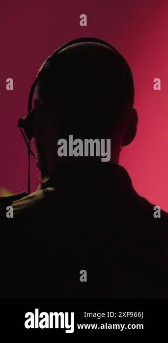 Vertical video Military dispatcher working for Chinese Communist Party providing informations ...