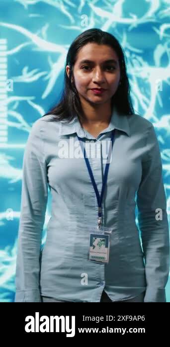 Vertical video Jolly engineer using artificial intelligence computing simulating human brain ...