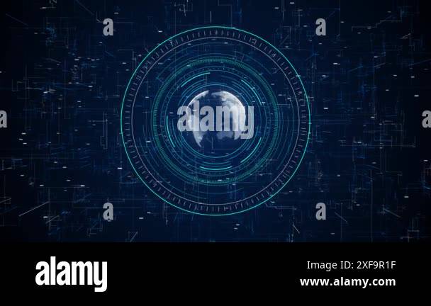 Earth map digital connection and social network. Global world Business finance and crypto ...