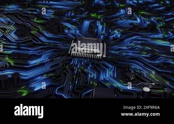 AI evolution cyberpunk Circuit board sci-fi Technology background ...