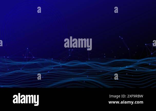 Cyberspace hologram virtual data Particles wave Cyber technology background Abstract animation ...