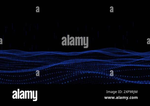 Cyberspace hologram virtual data Particles wave Cyber technology background Abstract animation ...