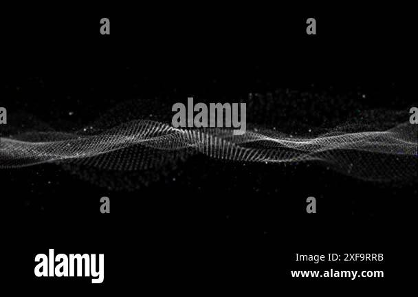 Digital data flow network Hi-tech information flow line landscape wave ...