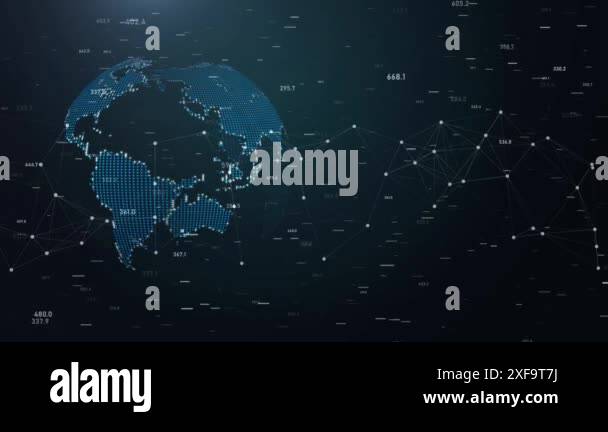 3D network technology 6G hi speeds connection futuristic global network ...