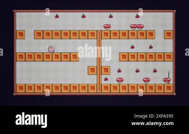 CGI footage of entertaining 8-bit console videogame, of astronaut ...