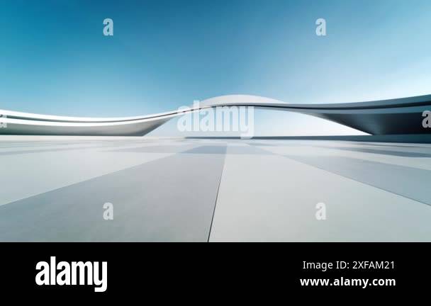 3d render of abstract curve structure futuristic architecture with ...