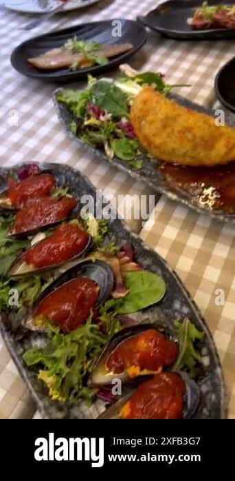 Tapas in spanish restaurant Stock Videos & Footage - HD and 4K Video ...