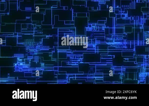 Printed circuit board. Advanced technology concept visualization: PCB processor microchip ...