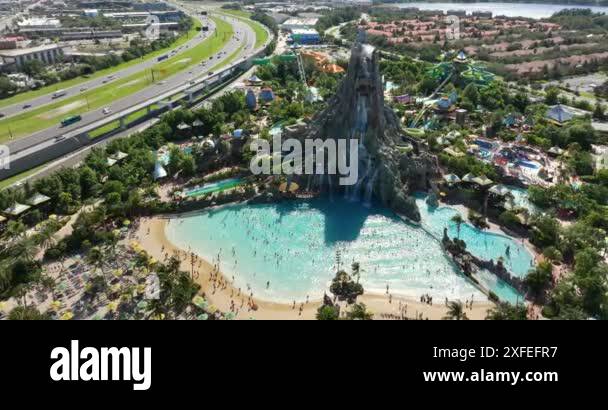 Universal Volcano Bay Water Theme Park. Tropical amusement park at ...