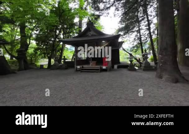 Japan - 15th May, 2024: Nice shrine on lakeside of Tenso Shrine Stock ...