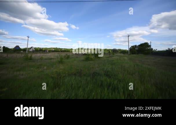Beautiful spring rural landscapes. A village is one of the types of ...