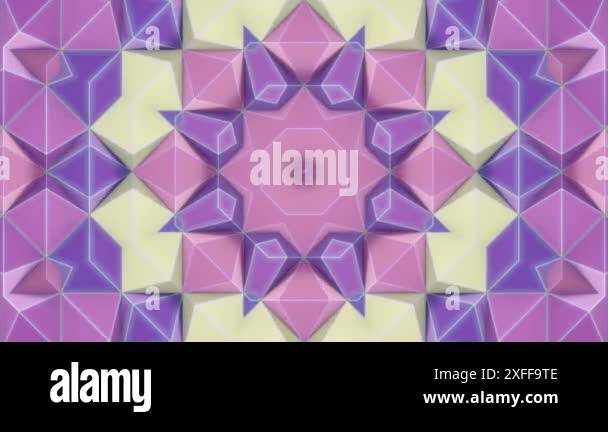 A bright and colorful abstract star-like pattern made up of different ...