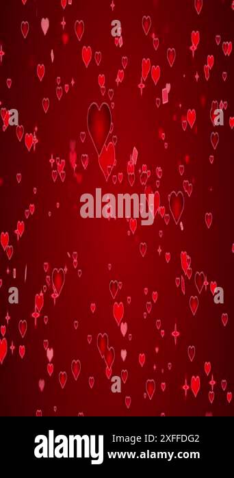 4K Valentine's Day or marriage red hearts background. Red hearts on red-colored backgrounds for ...