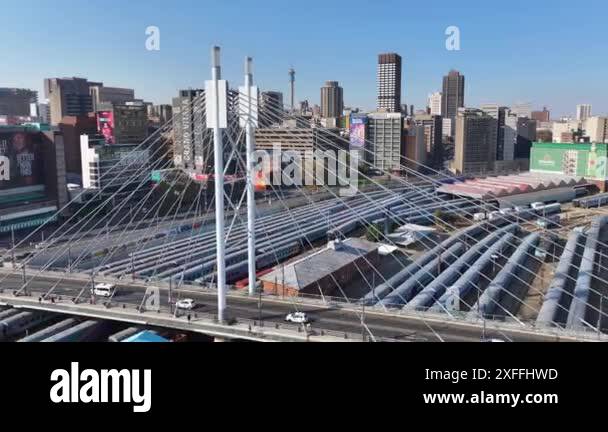 Nelson Mandela Bridge At Johannesburg In Gauteng South Africa. High ...