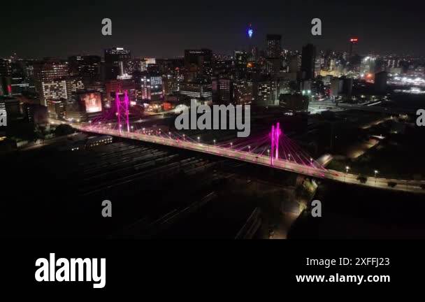 Nelson Mandela Bridge At Johannesburg In Gauteng South Africa. City At ...