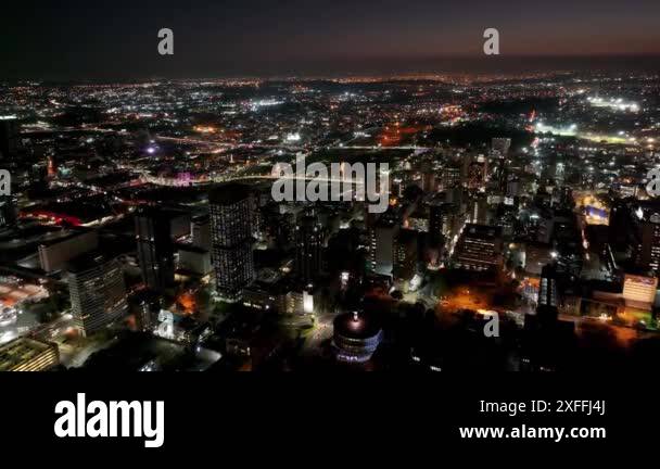 Night Landscape At Johannesburg In Gauteng South Africa. City At Night ...