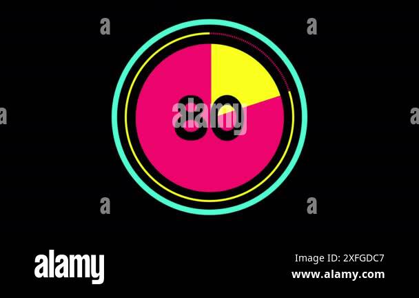 Countdown timer from 100 to 0 seconds or percent. Modern flat design of ...