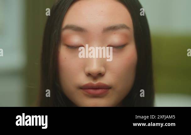 Asian woman face smile Chinese Korean ethnic girl gen z student ...